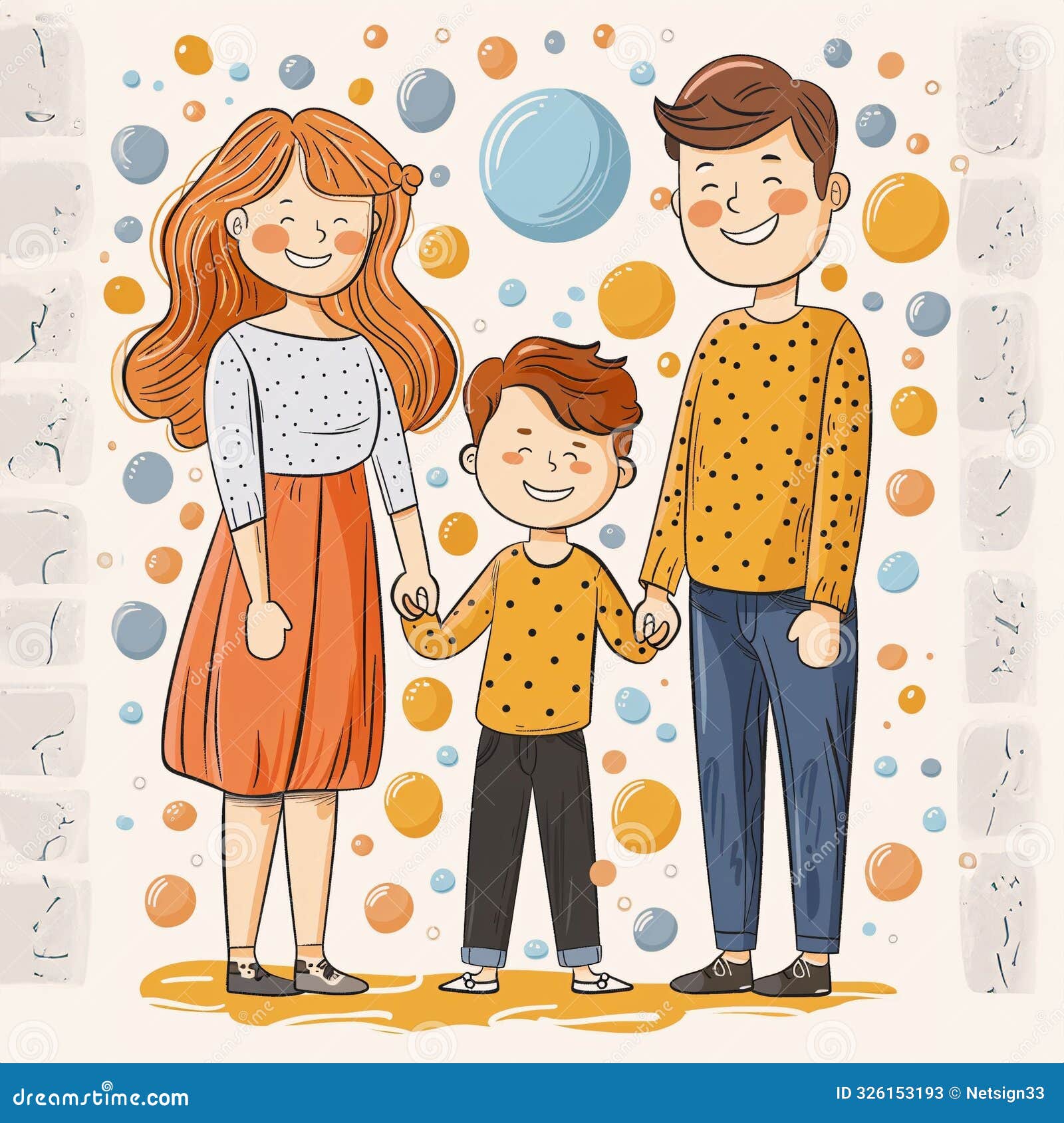 A Parent - a Cartoon of a Family Stock Illustration - Illustration of ...