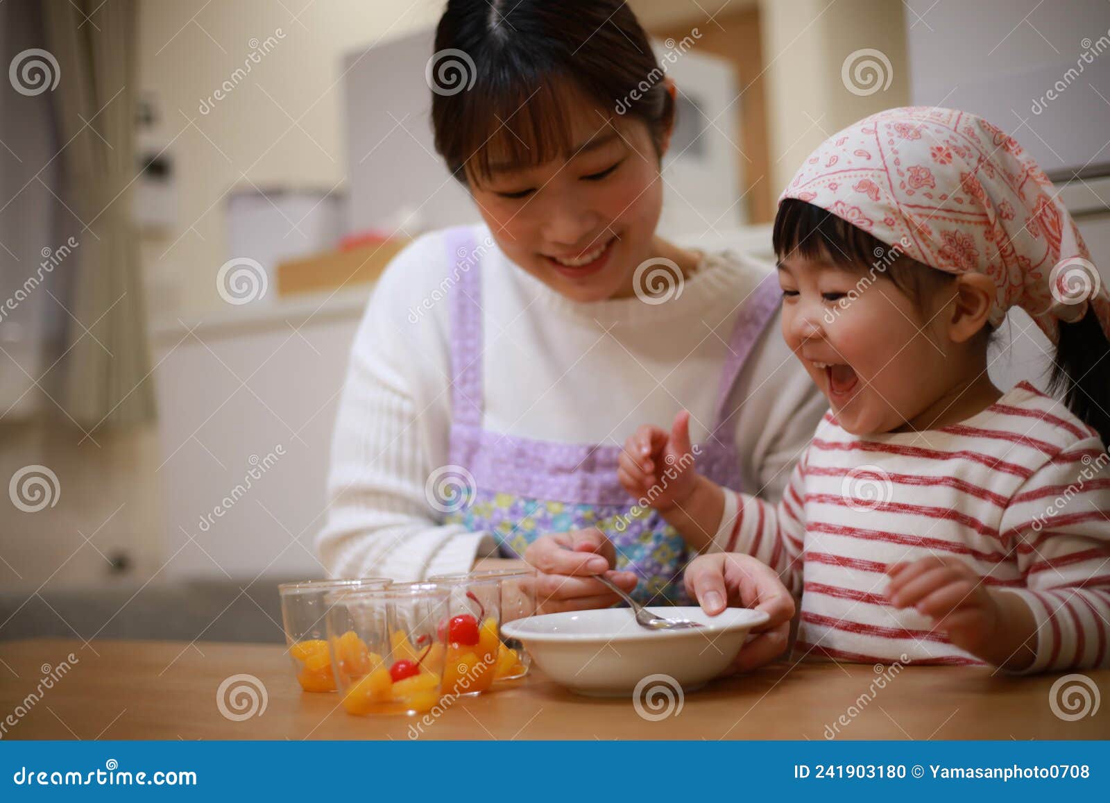 Parent and Child Making Jelly Stock Photo - Image of copy, gifts: 241903180