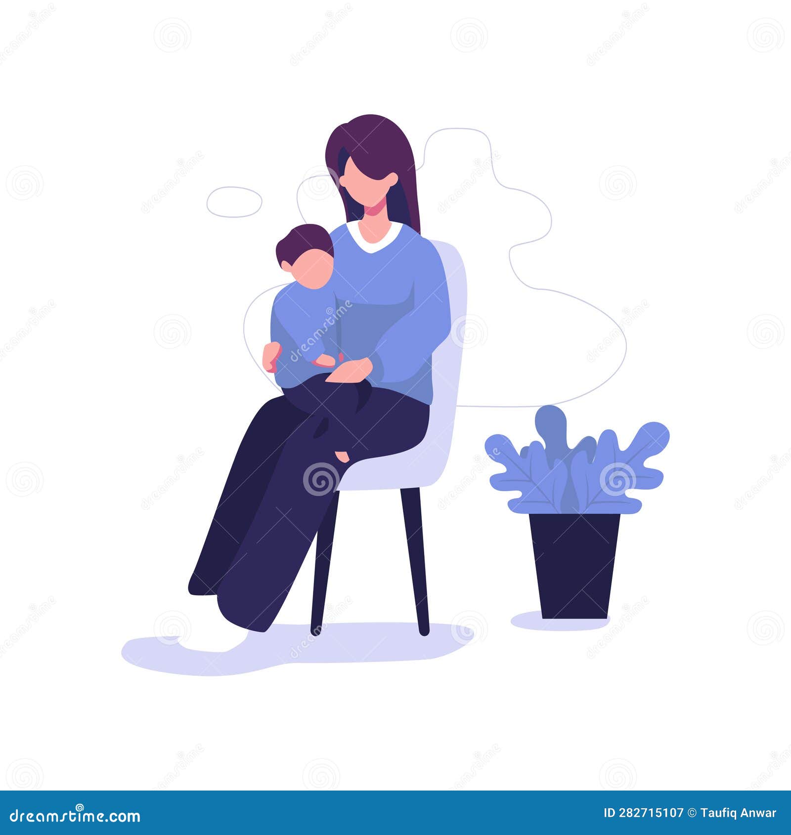 Parent-child Relationship Flat Style Illustration Vector Design Stock ...