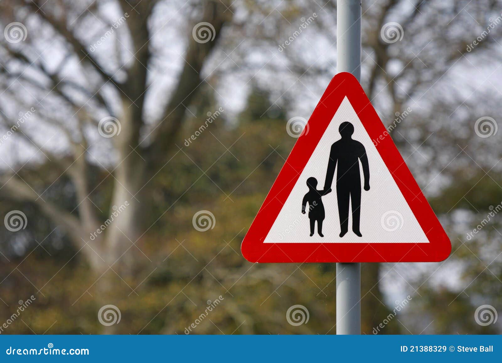 Parent and Child Road Safety Sign Stock Image - Image of urban, route ...