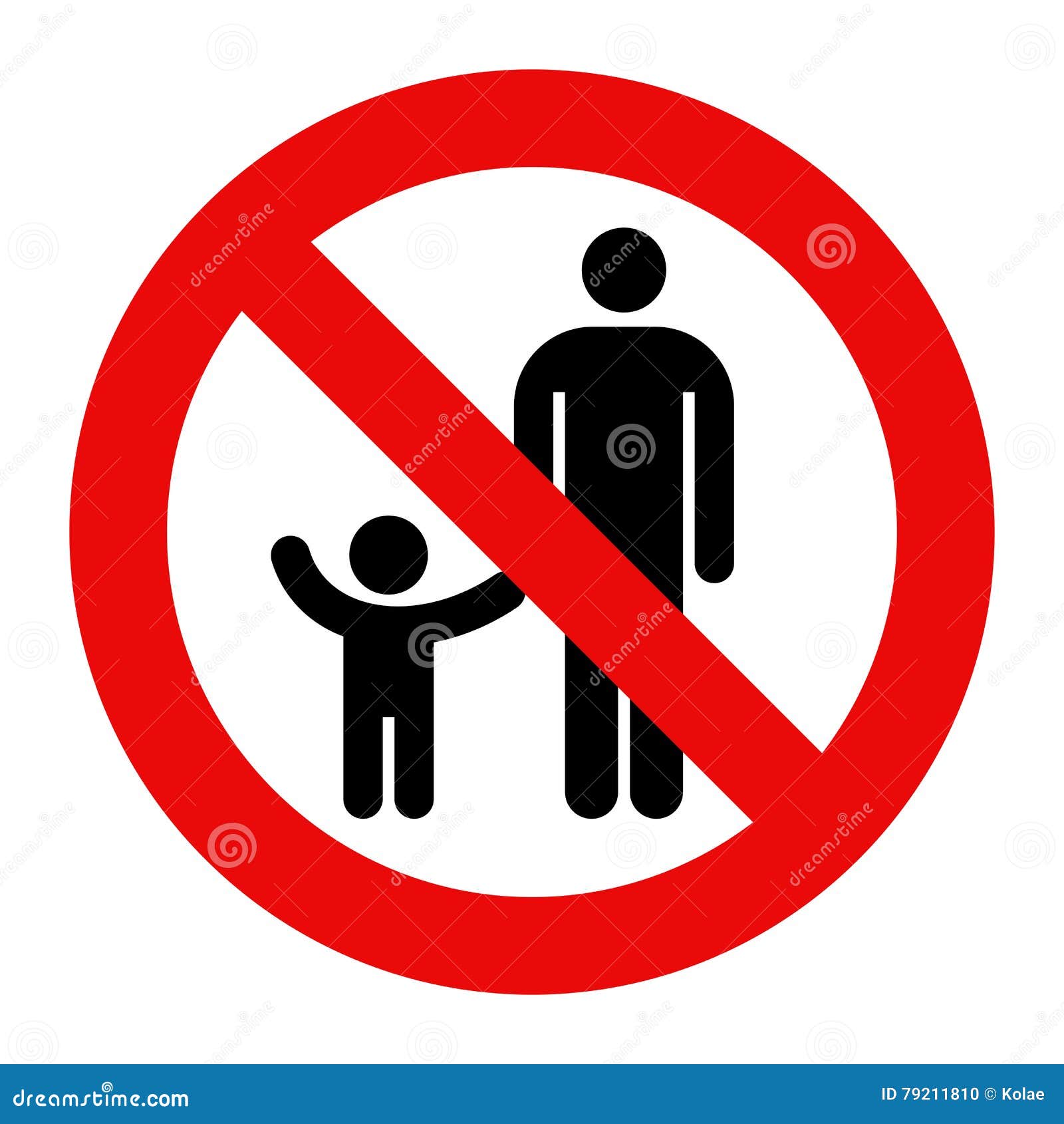Parent and Child Symbol. Warning Sign Stock Vector - Illustration of ...