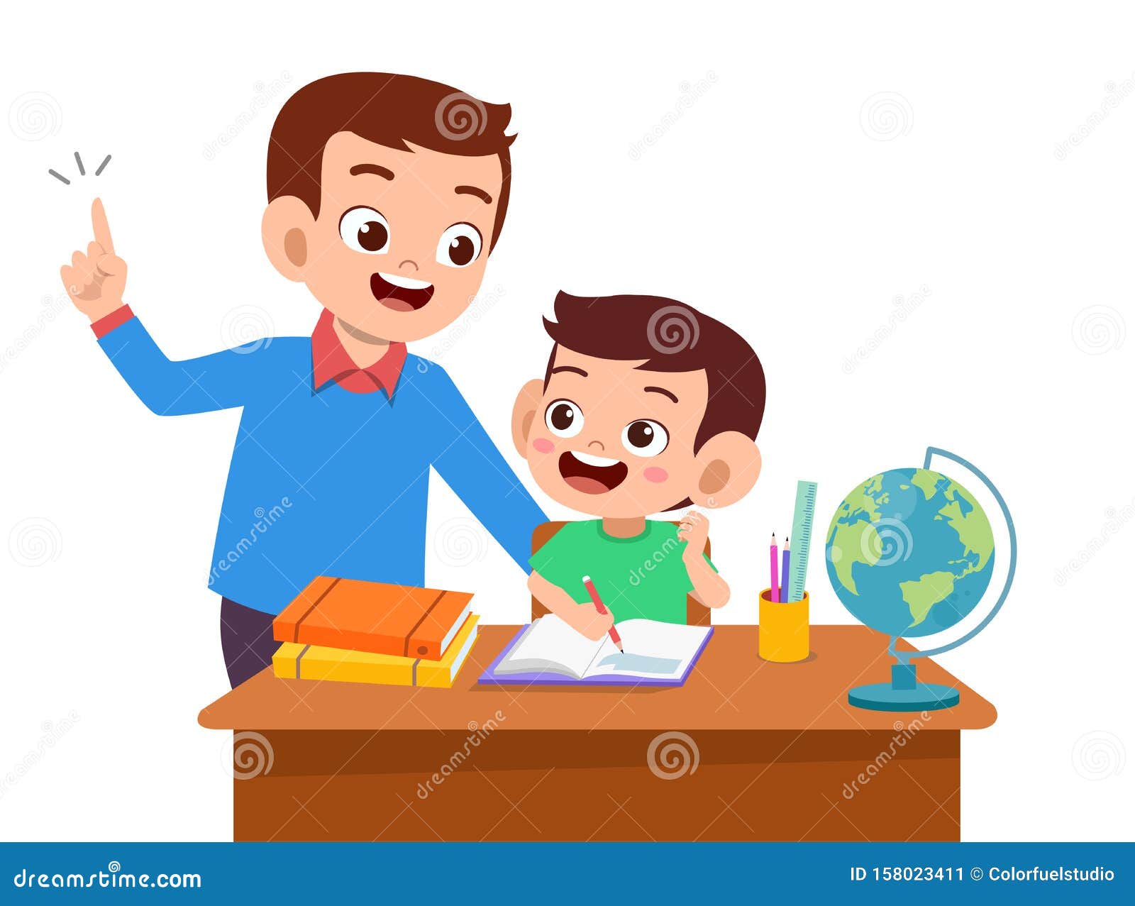 Parent Help Teach Kid Illustration Stock Vector - Illustration of ... Parent Help Teach Kid Illustration Stock Vector - Illustration of ...