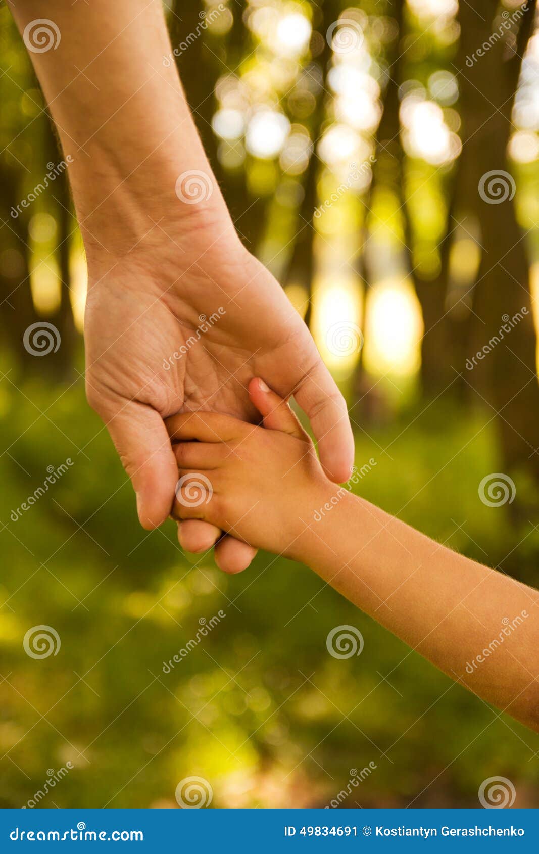 Parent Holds the Hand of a Small Child Stock Image - Image of holds ...