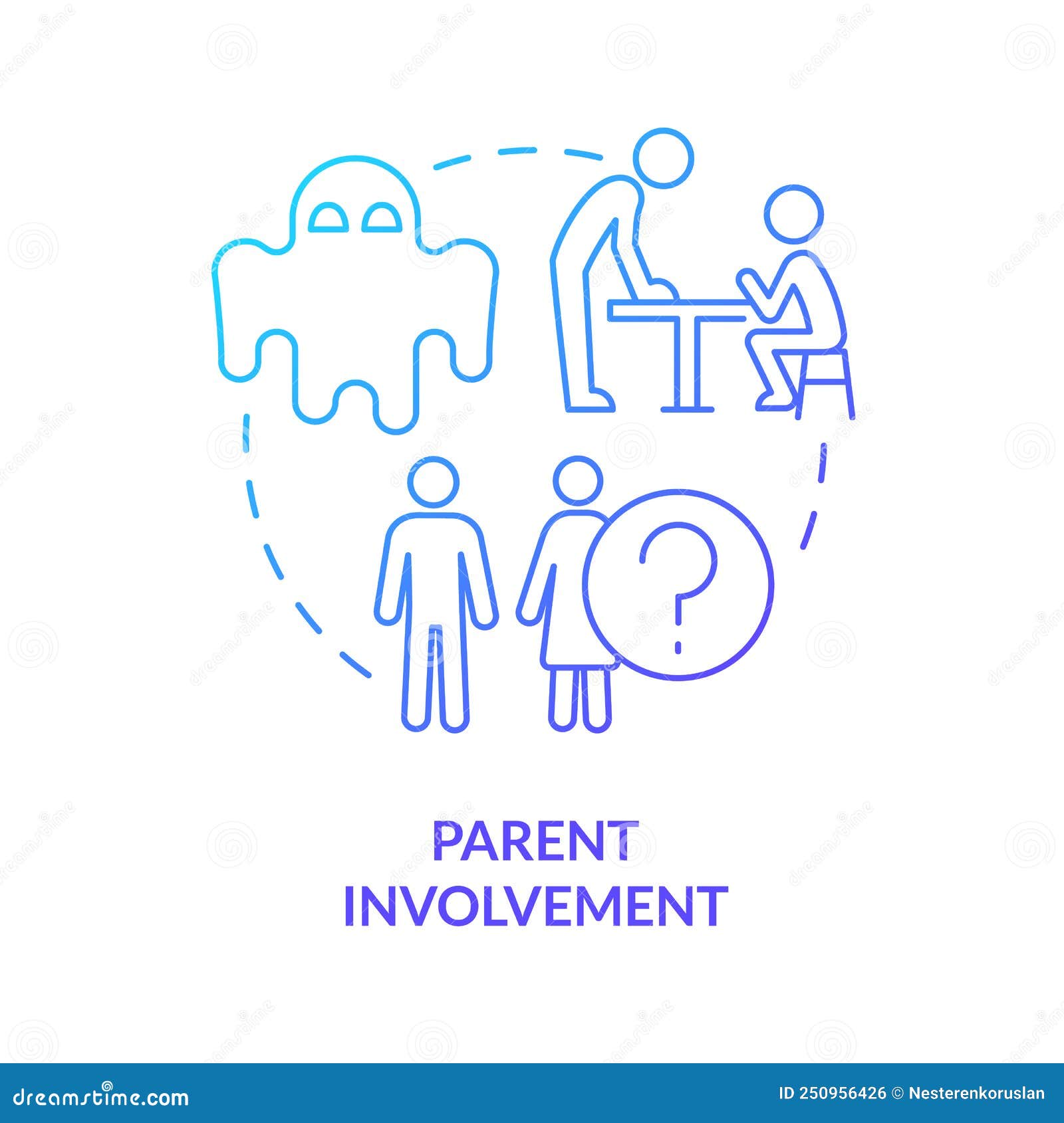 Parent Involvement Blue Gradient Concept Icon Stock Vector ...