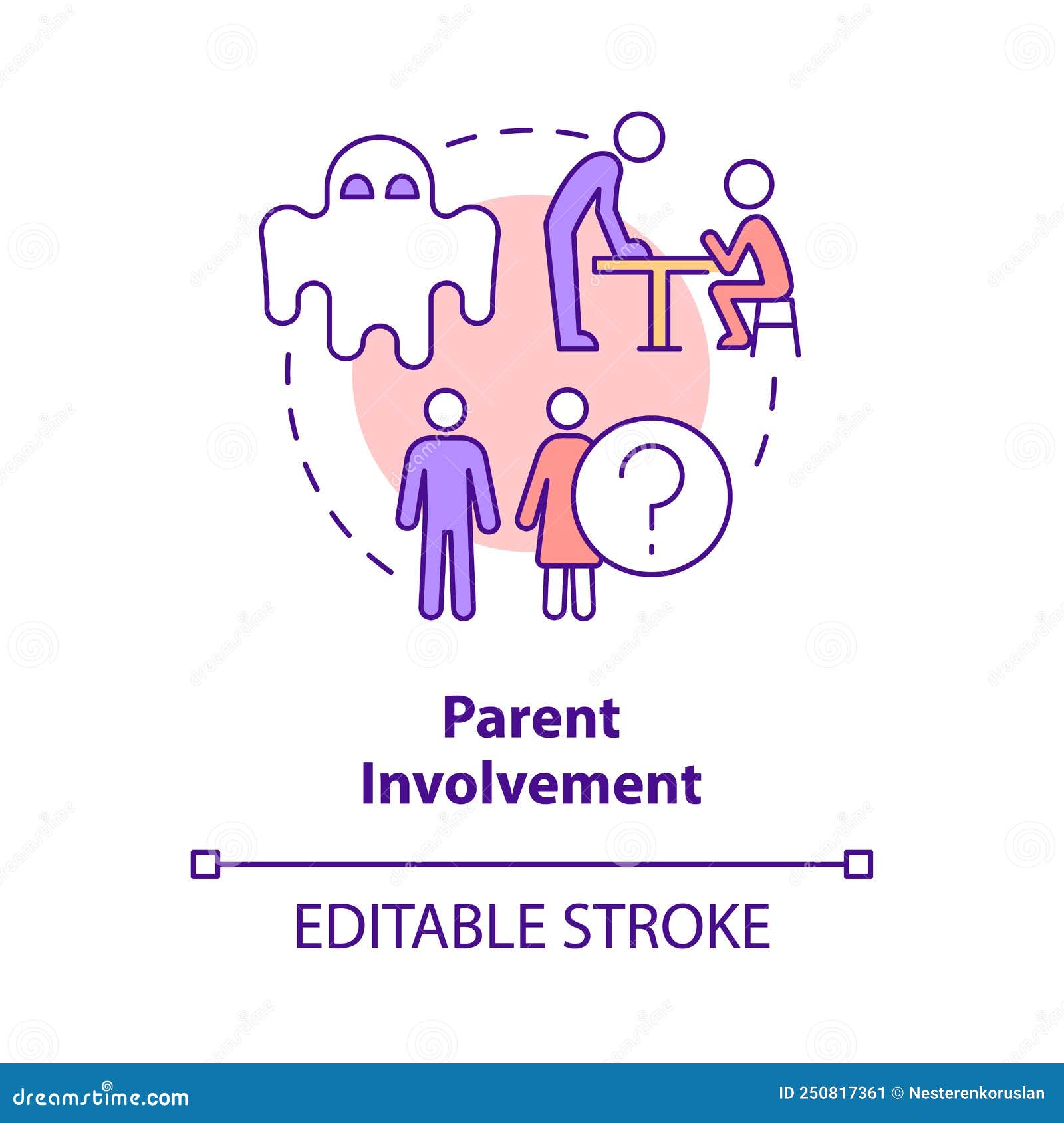 Parent Involvement Concept Icon Stock Vector - Illustration of ...