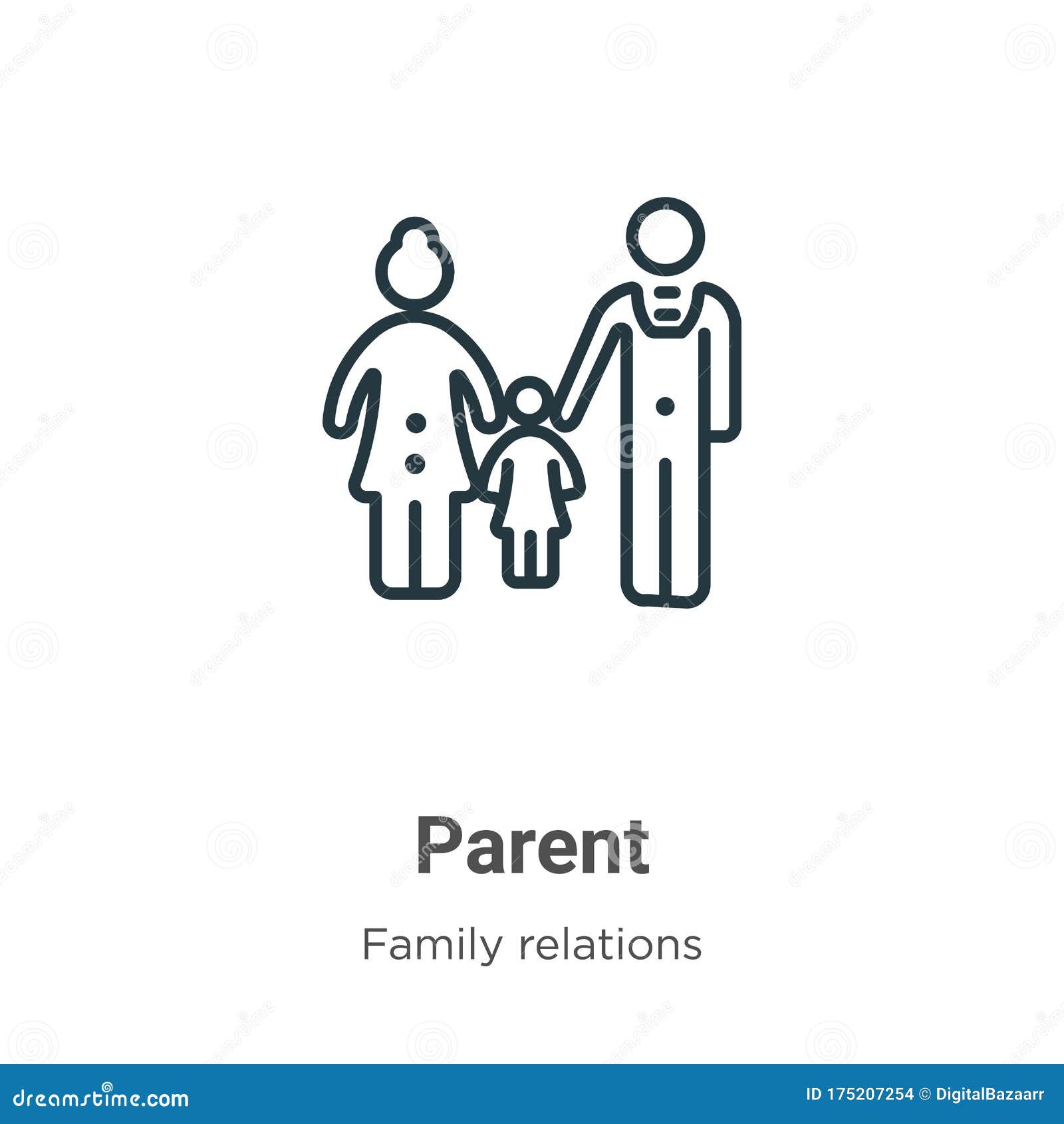 Parent Outline Vector Icon. Thin Line Black Parent Icon, Flat Vector ...