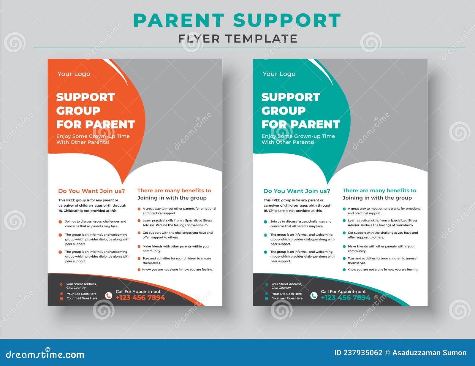 Parent Support Flyer Template, Support Group for Parent Flyer Stock ...