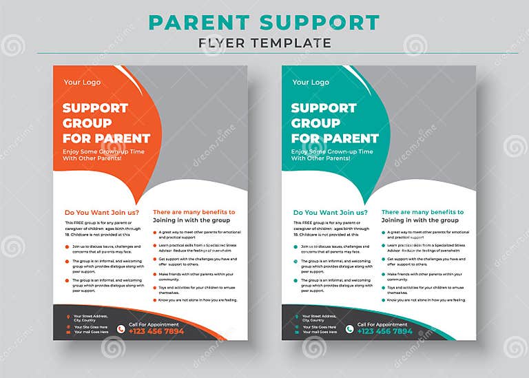 Parent Support Flyer Template, Support Group for Parent Flyer Stock ...