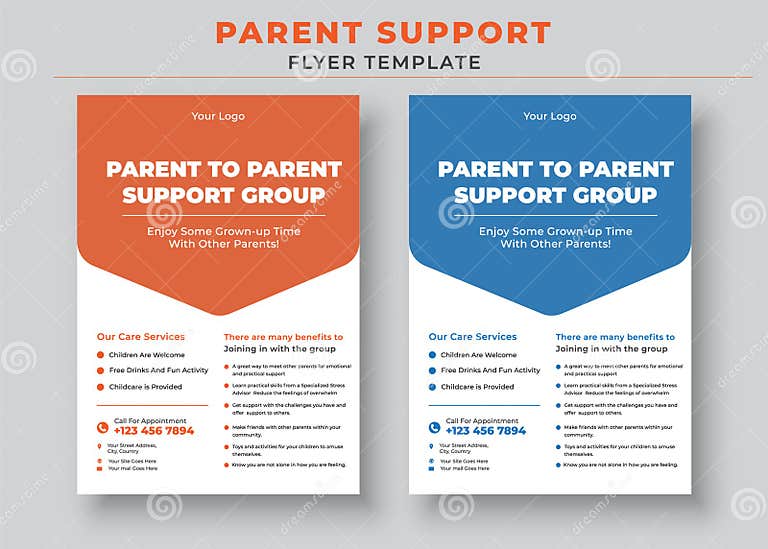 Parent Support Flyer Template, Support Group for Parent Flyer Stock ...