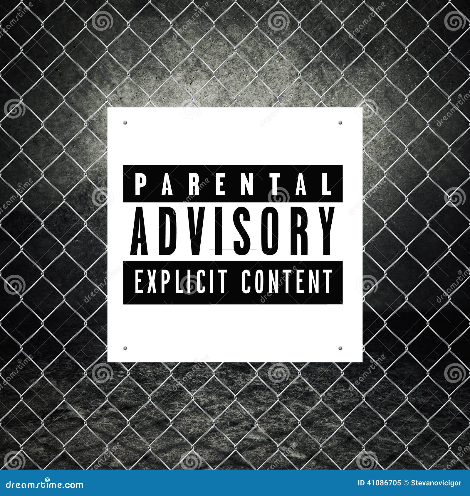 Parental Advisory Label Printed on Poster Stock Image - Image of ...
