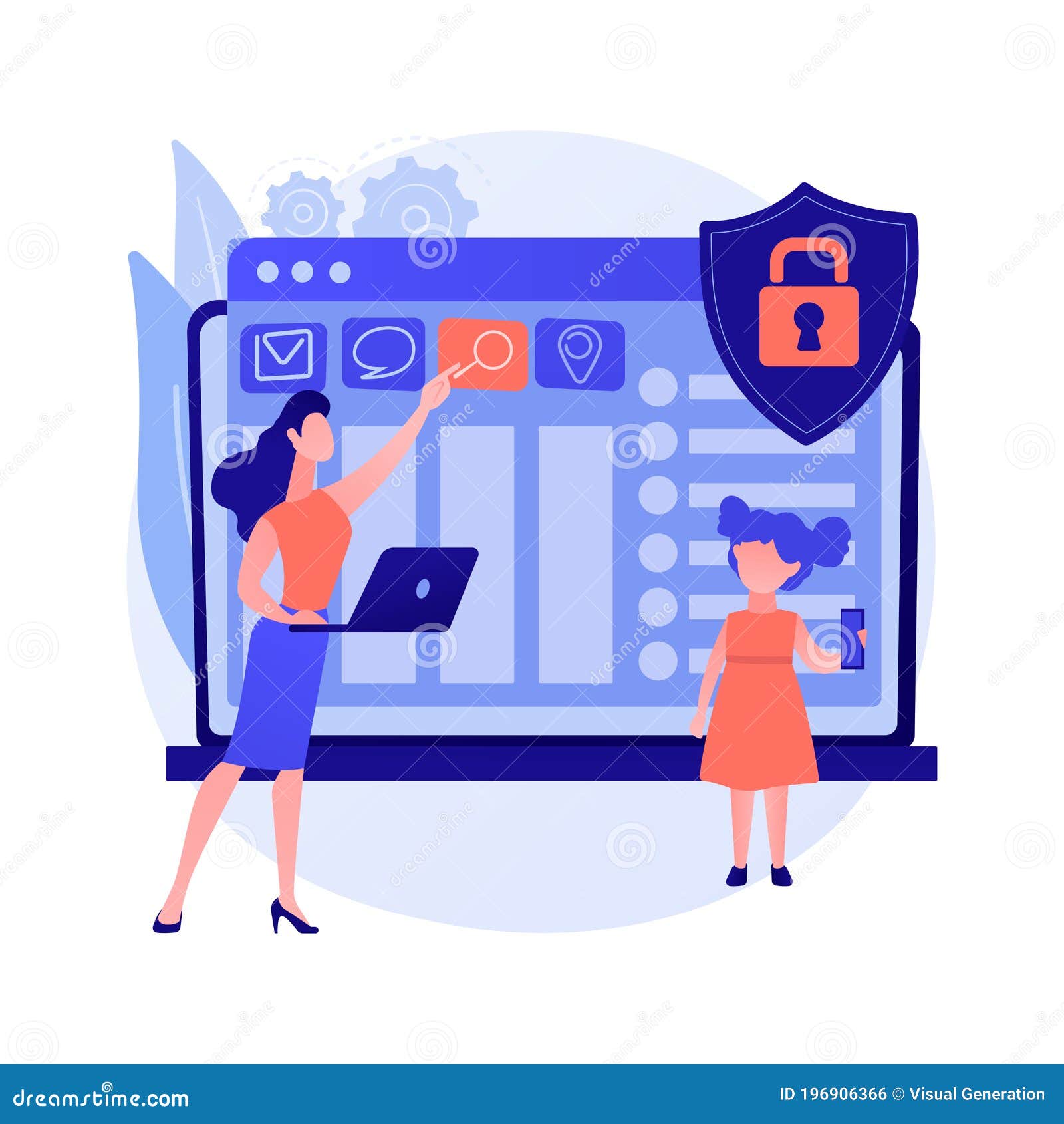 Parental Control Software Abstract Concept Vector Illustration. Stock ...