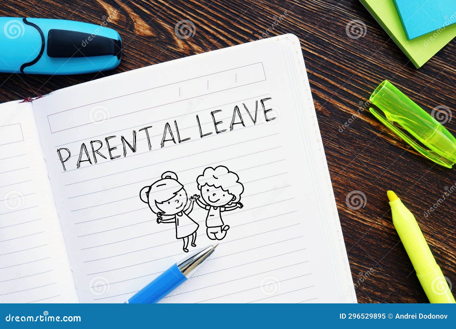 Parental Leave is Shown Using the Text and Picture of Children Stock ...