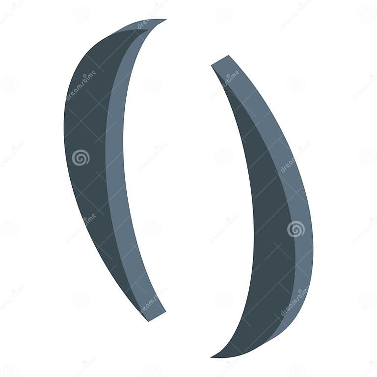 Parentheses Symbol Floating with 3d Effect Stock Vector - Illustration ...
