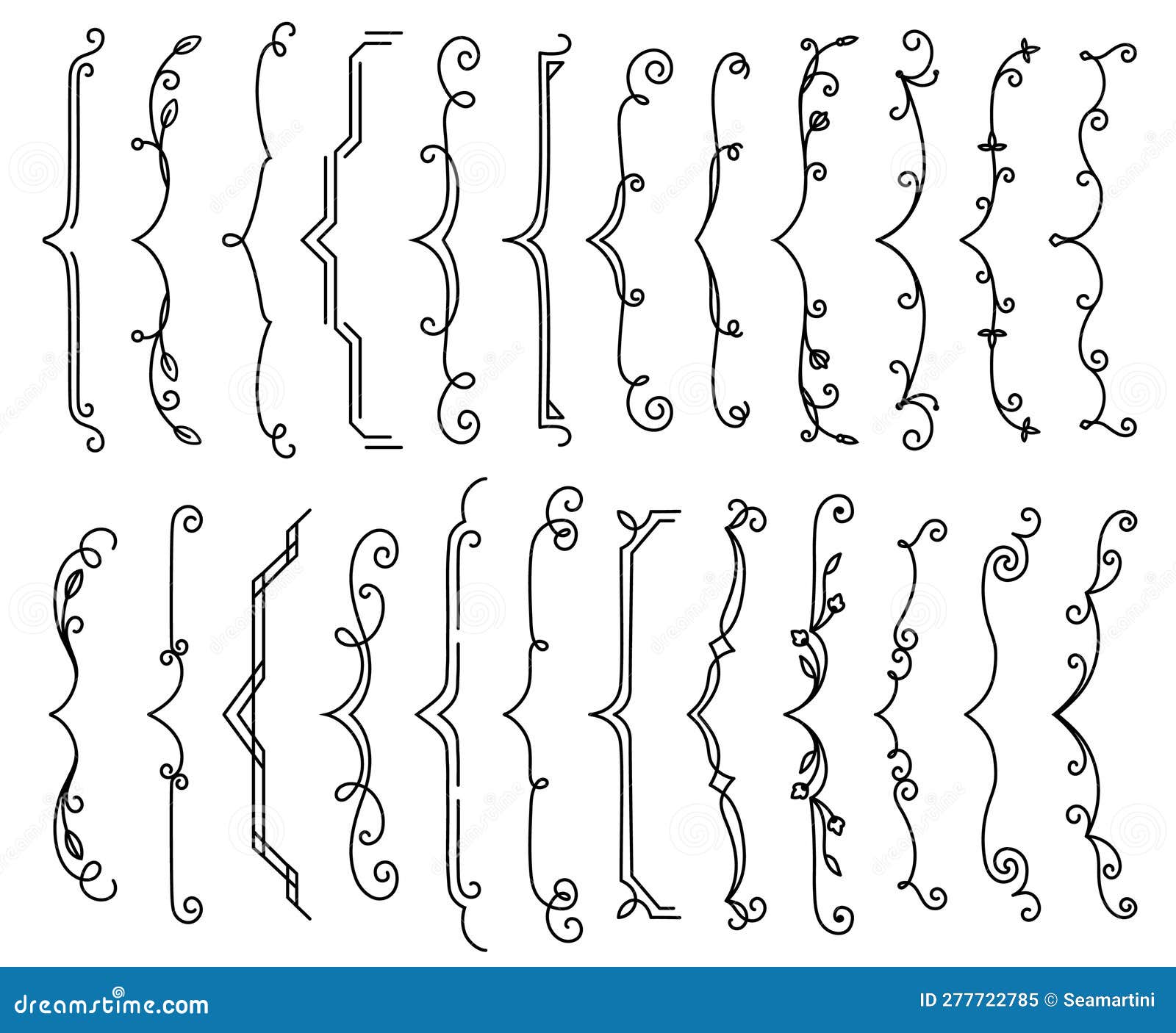 Parenthesis Borders, Text Brackets Flourish Frames Stock Vector ...