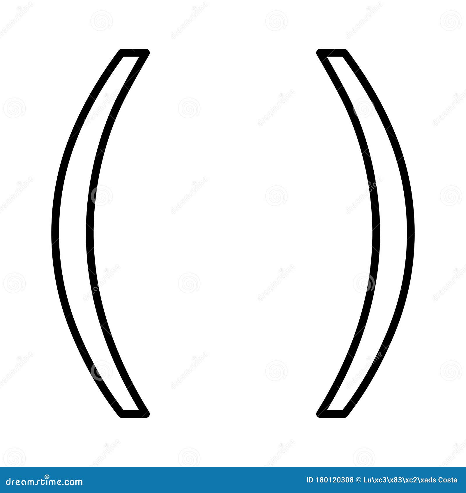 Parenthesis Icon. Thin Linear Parenthesis Outline Icon Isolated On ...