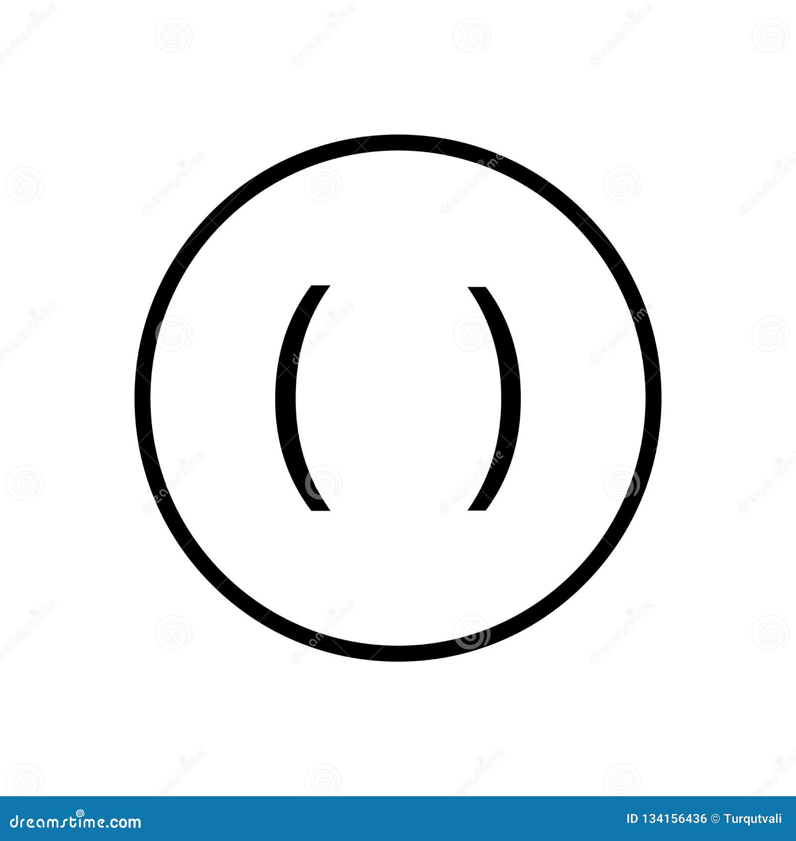 Parenthesis Icon Vector Isolated on White Background, Parenthesis Sign ...