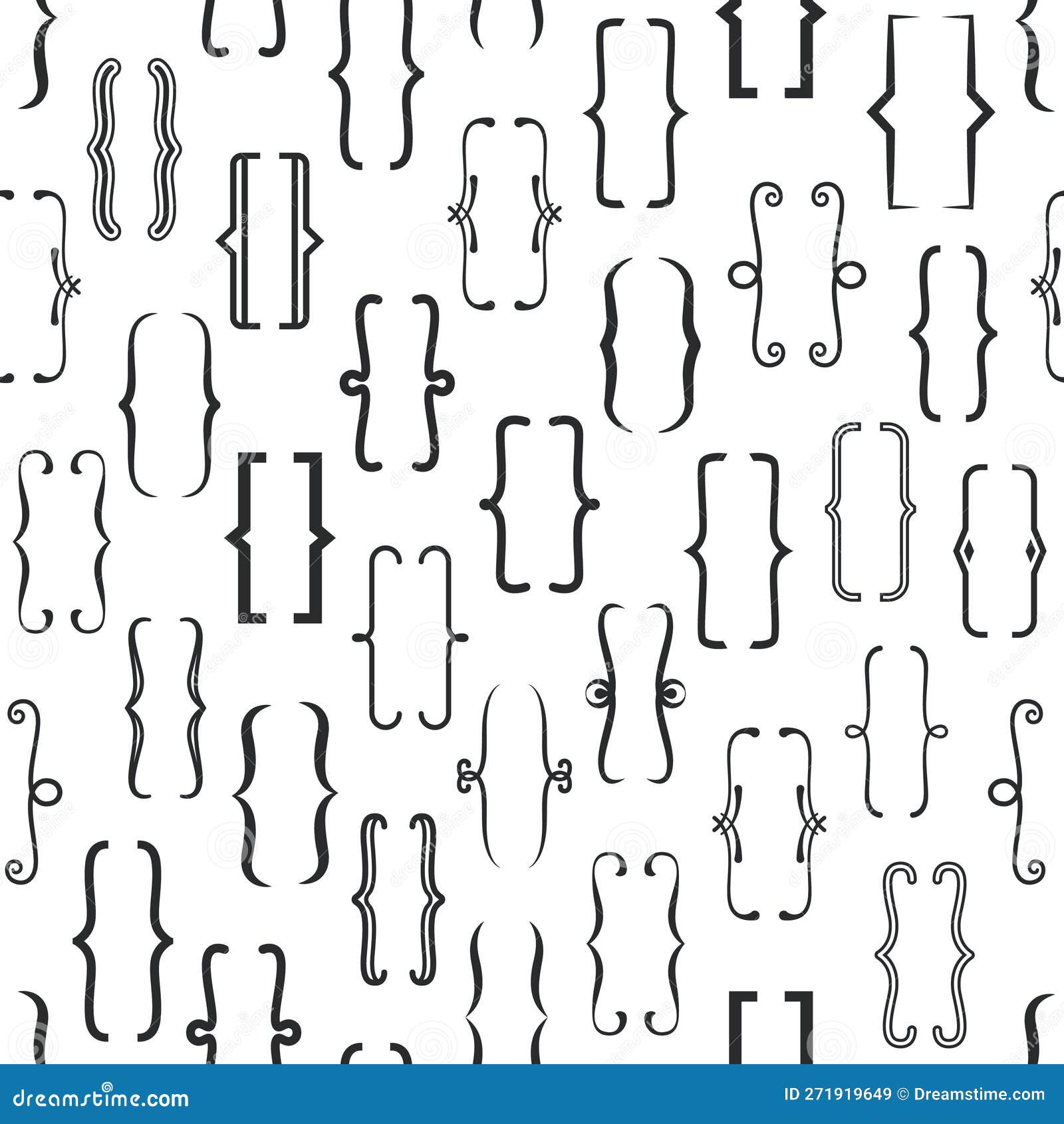Parenthesis Text Brackets Seamless Pattern Stock Vector - Illustration of note, line: 271919649