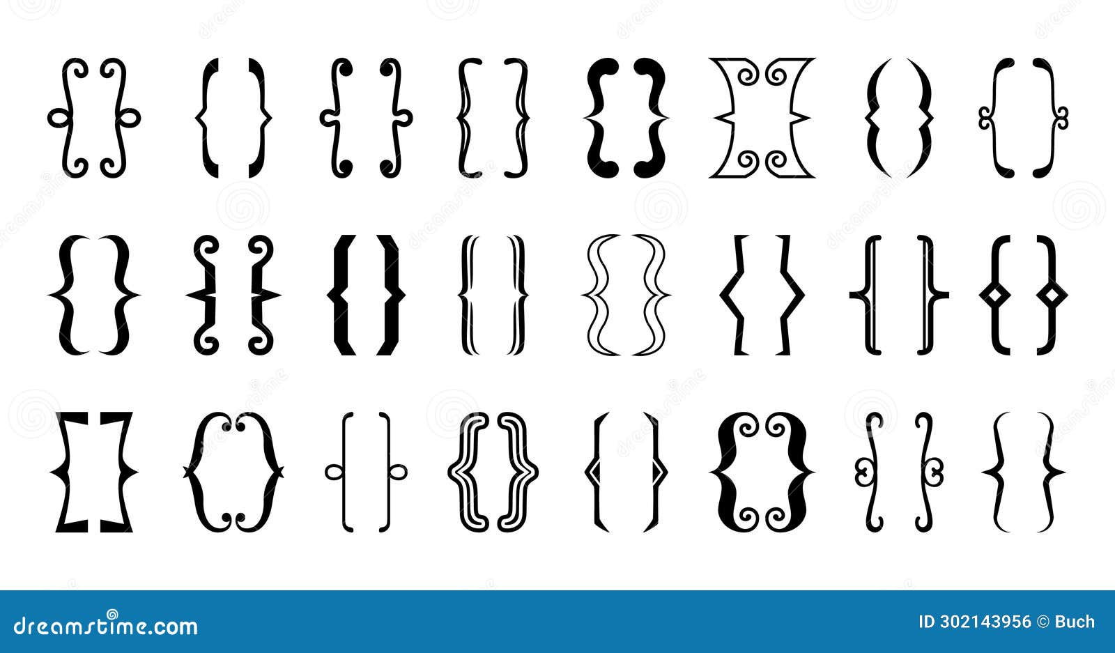 Parenthesis Text Brackets, Square, Round Frames Stock Vector ...