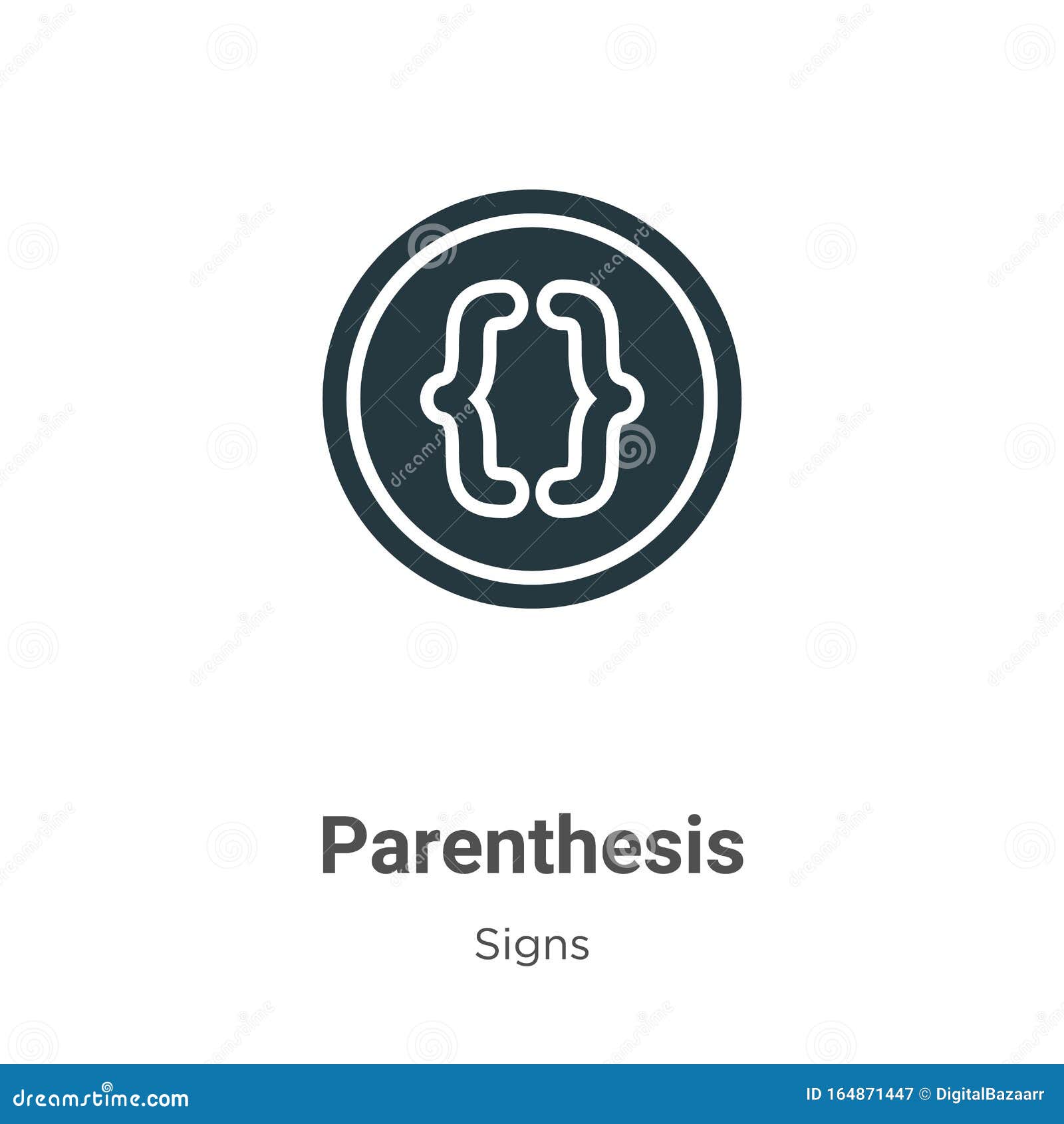 Parenthesis Vector Icon On White Background. Flat Vector Parenthesis ...