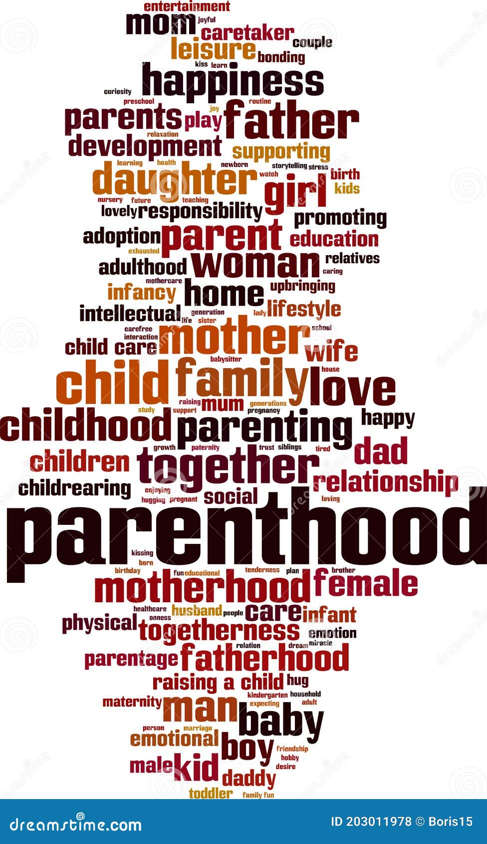 Parenthood word cloud stock vector. Illustration of cloud - 203011978