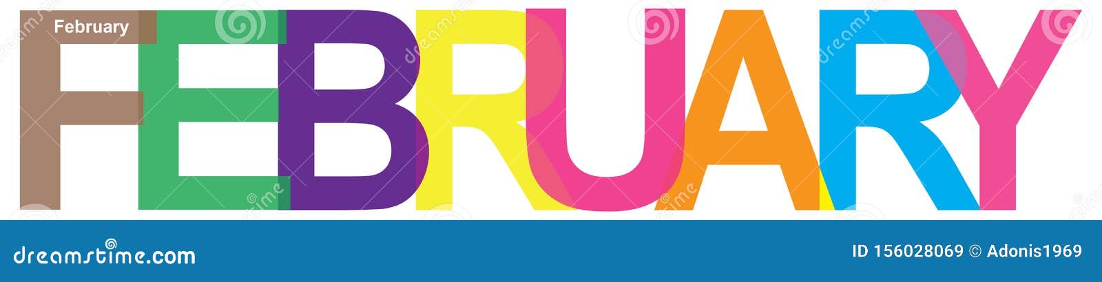 Colorful february word stock illustration. Illustration of ...