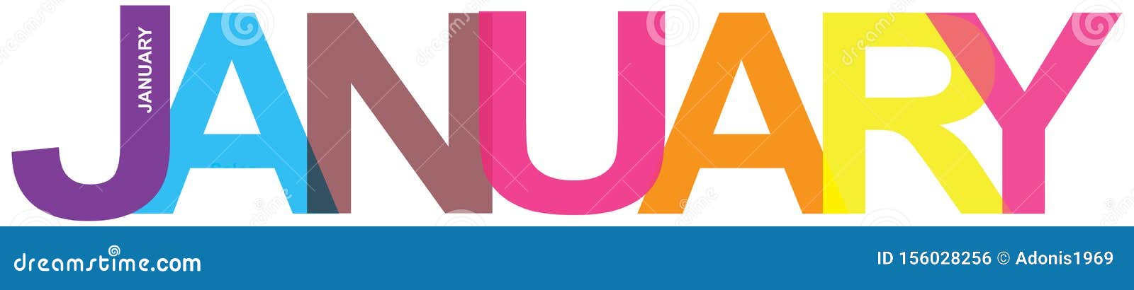 Colorful january word stock illustration. Illustration of february ...