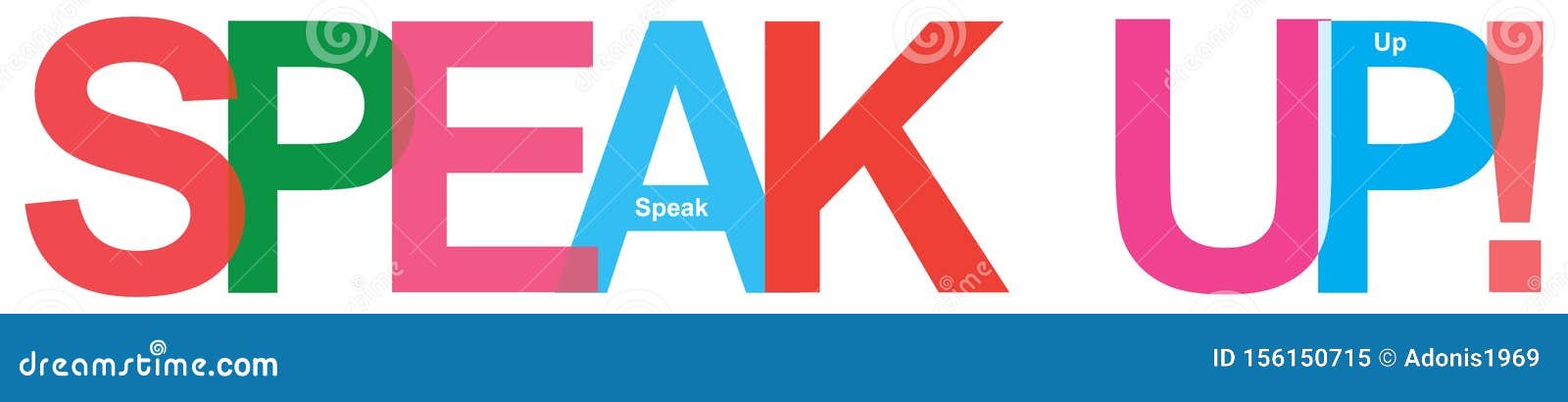 Colorful speak up word stock illustration. Illustration of activist ...