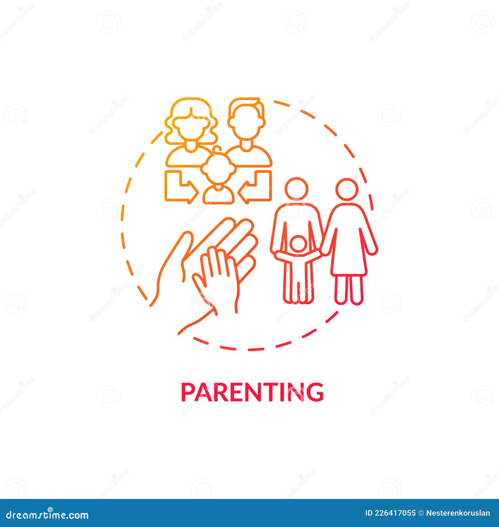 Parenting red concept icon stock vector. Illustration of graphic ...