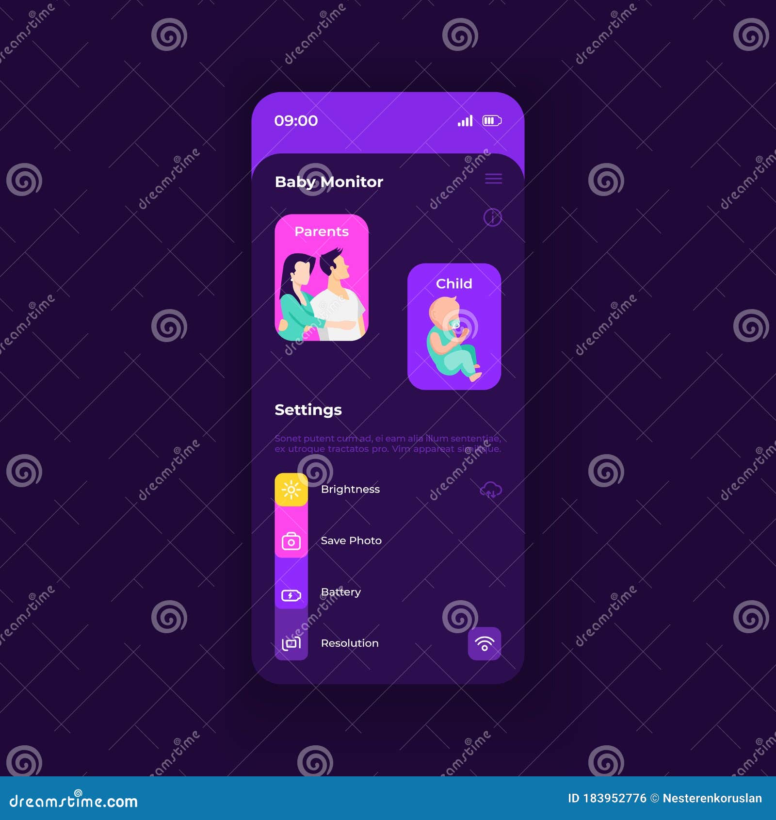 Parenting Smartphone Interface Vector Template Stock Vector ...