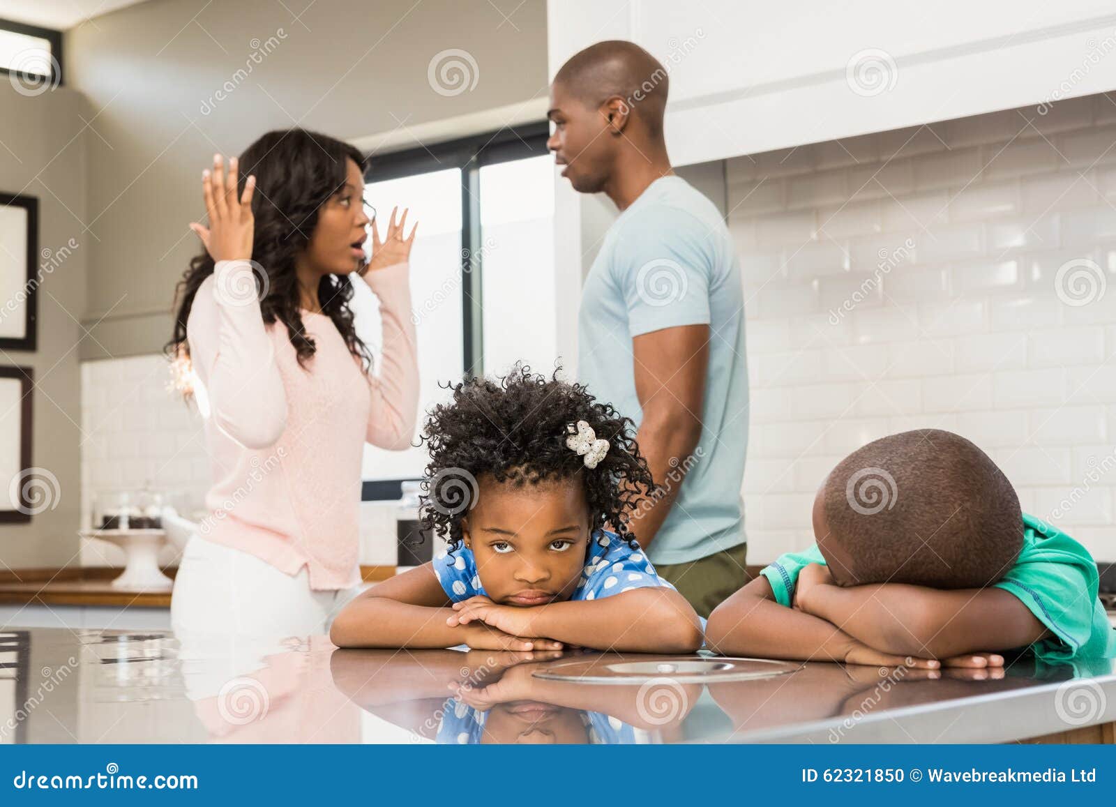 Parents Arguing in Front of Children Stock Photo - Image of domestic ...