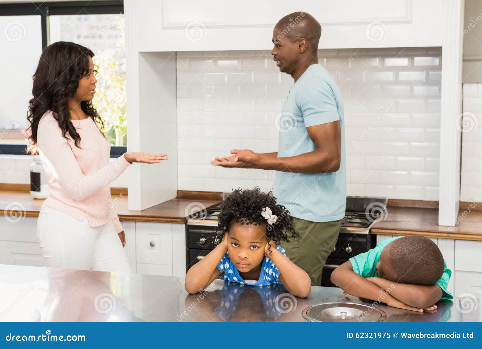 Parents Arguing in Front of Children Stock Image - Image of fury, four ...