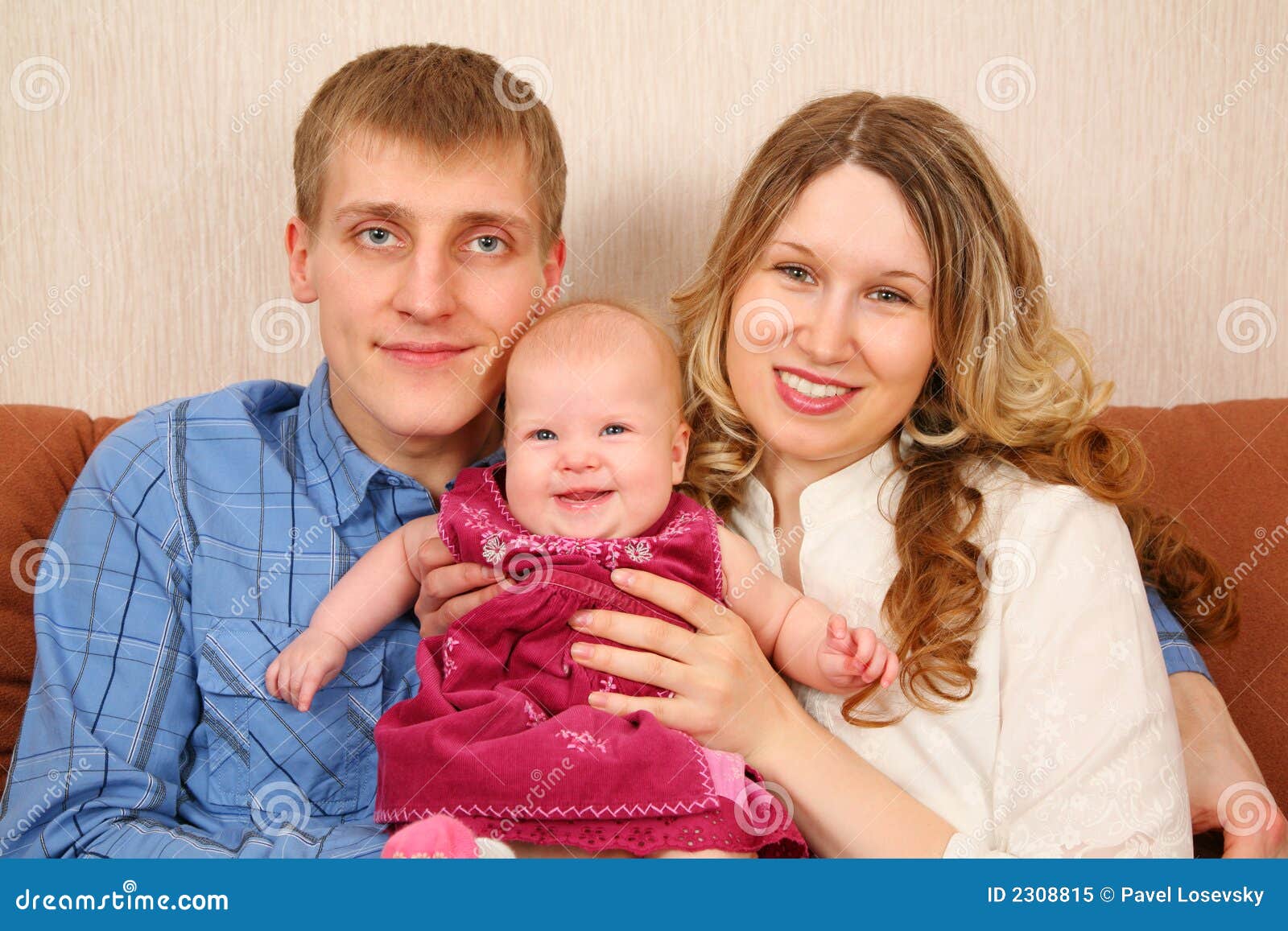 Parents with baby stock image. Image of face, daughter - 2308815