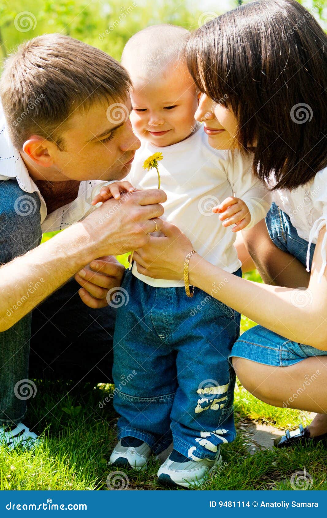 Parents and baby stock photo. Image of people, blue, love - 9481114