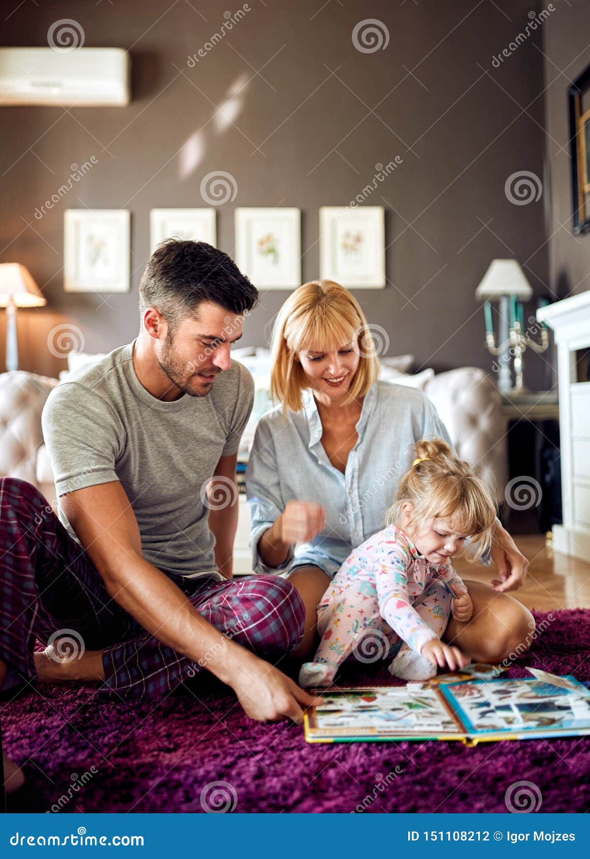 Parents with Child Playing with Puzzles Stock Photo - Image of love ...