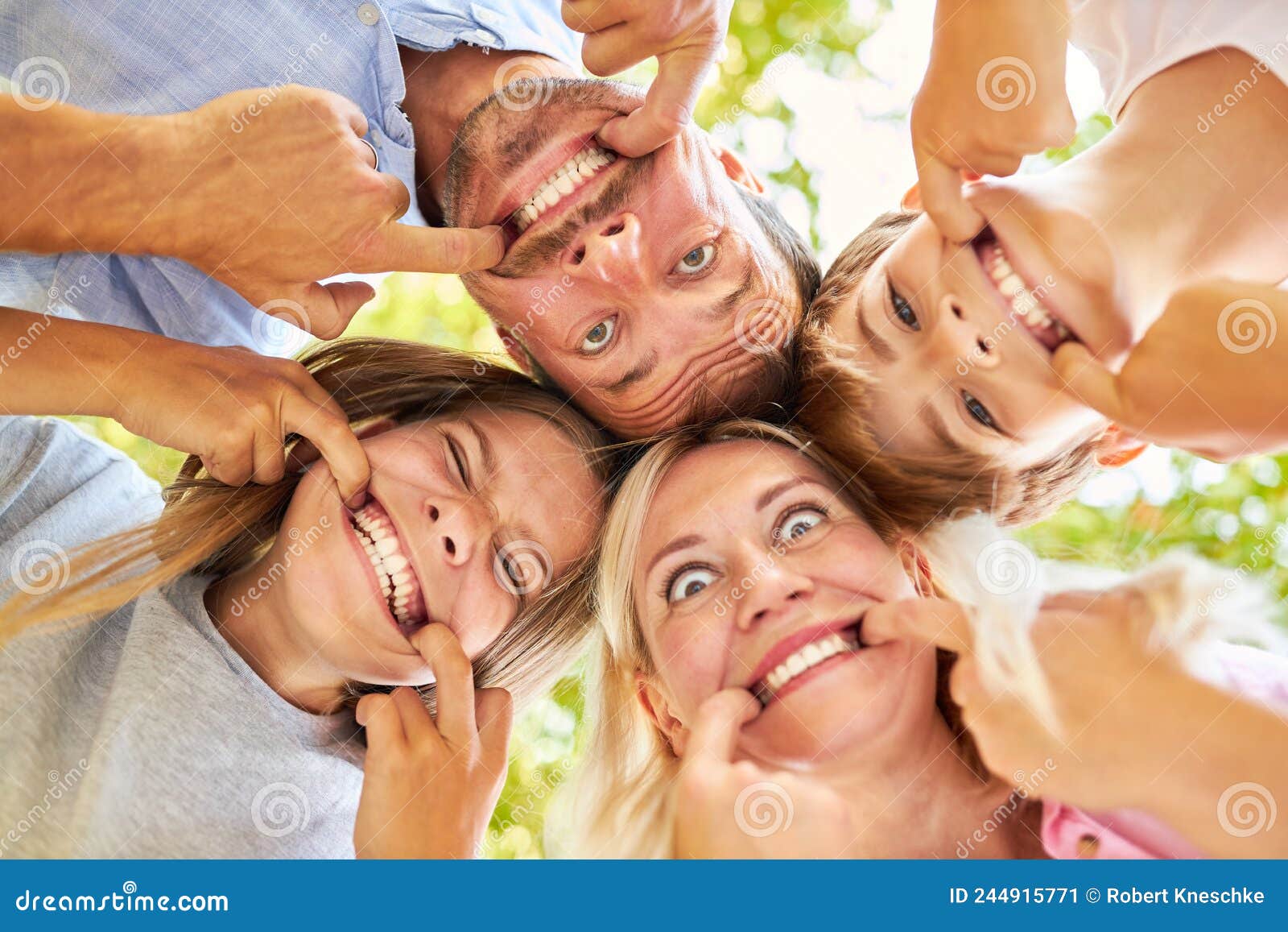 Parents and Children Making Faces Stock Image - Image of couple ...