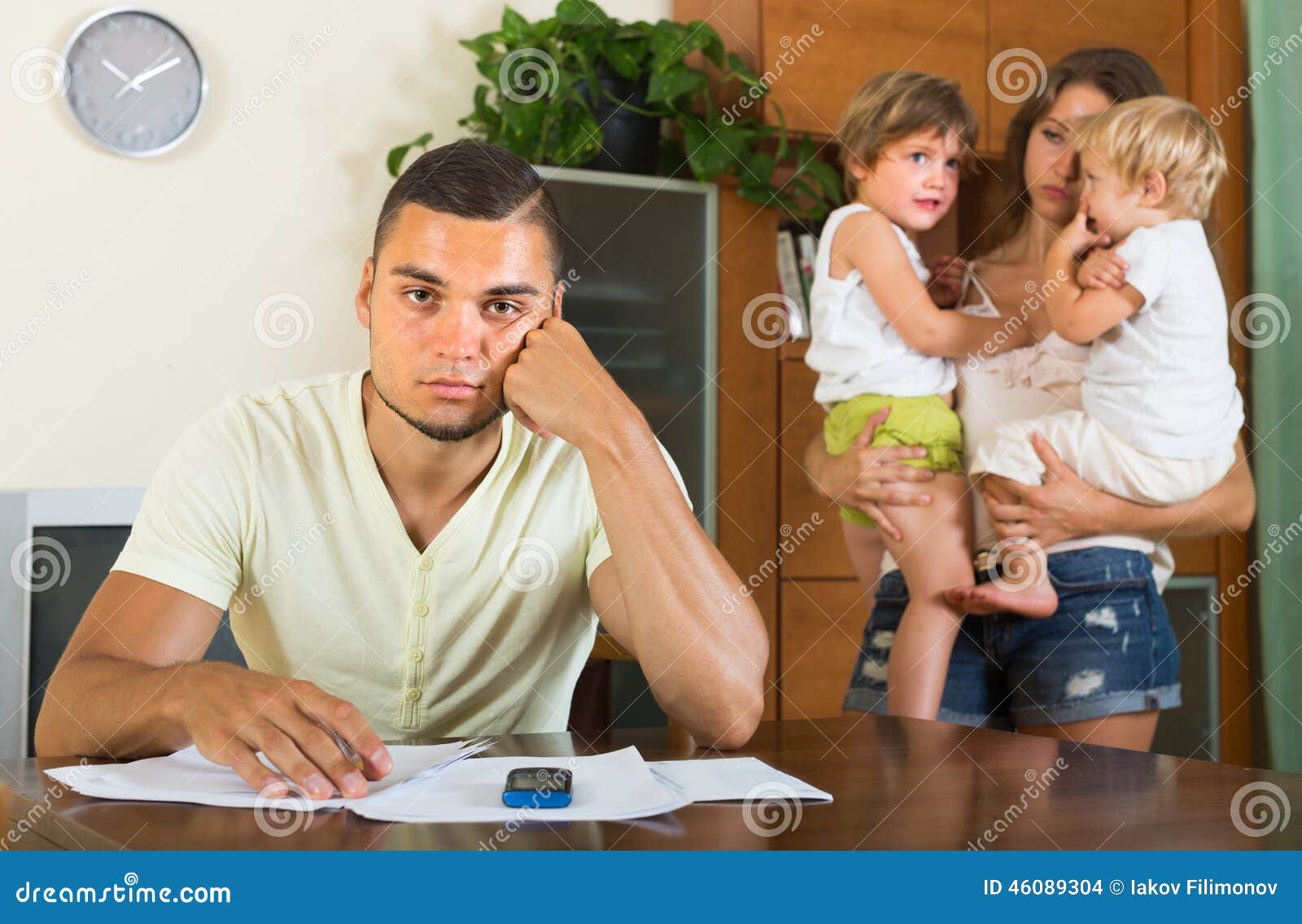 Parents with Children Having Quarrel Stock Photo - Image of house ...
