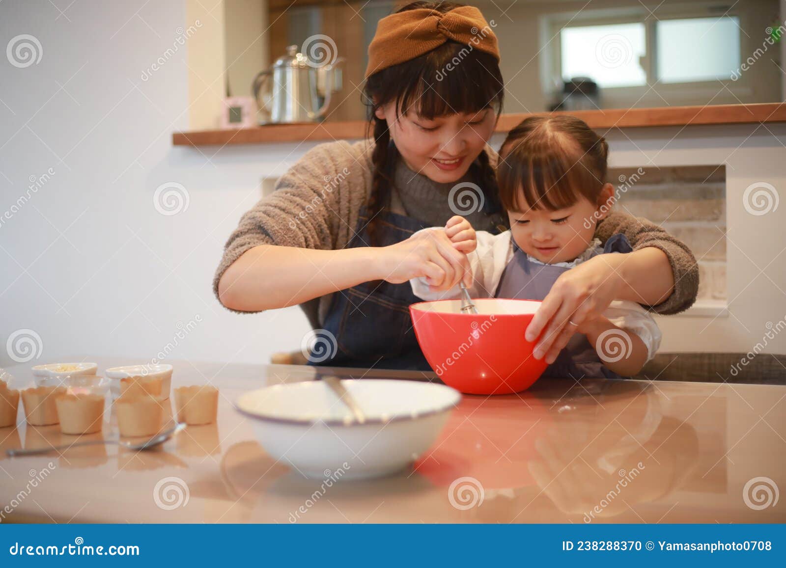 Parents and Children Making Sweets Stock Photo - Image of lifestyle ...