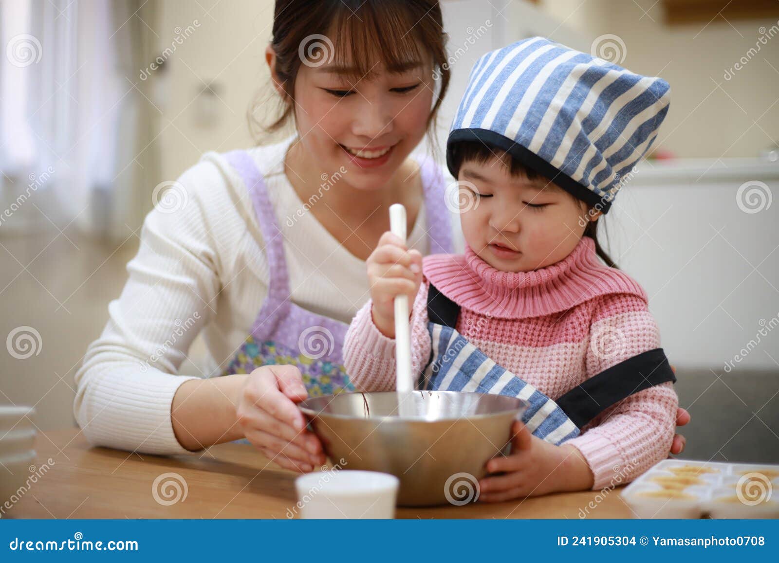 Parents and Children Making Sweets Stock Photo - Image of dessert ...