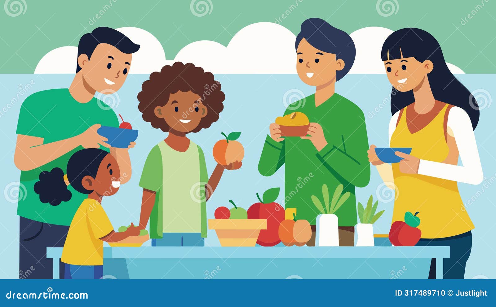 Parents and Children Sampling Healthy Snacks and Learning about Portion ...