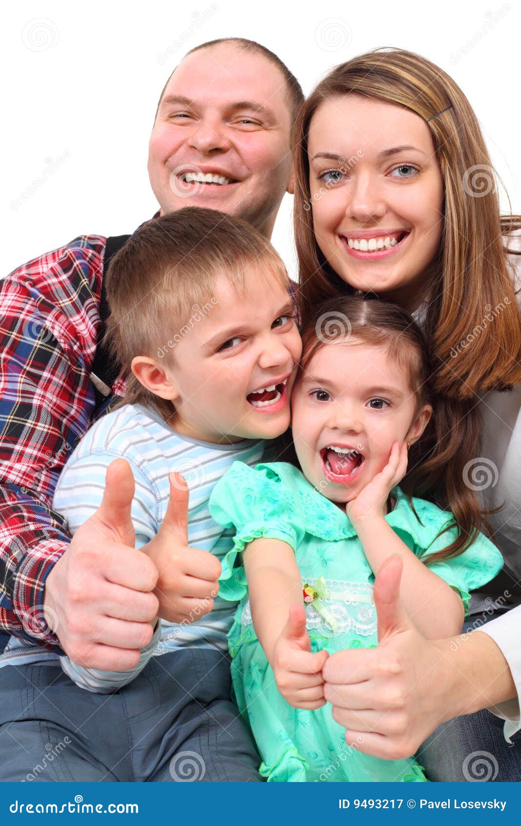 Parents and Children Show Gesture Ok Stock Image - Image of cheerful ...