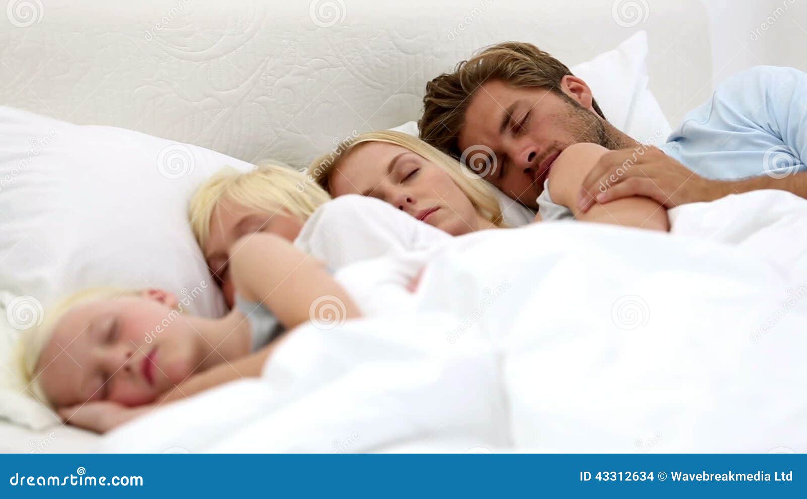 Parents and Children Sleeping Together Stock Footage - Video of homey ...