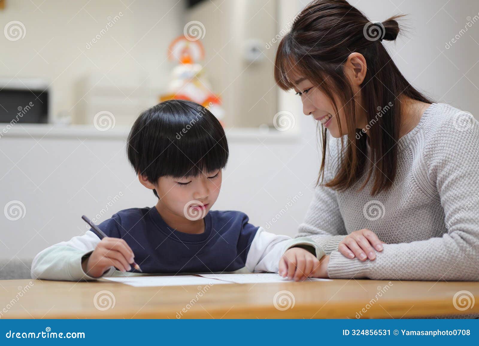 Parents and Children Studying Stock Image - Image of discipline ...