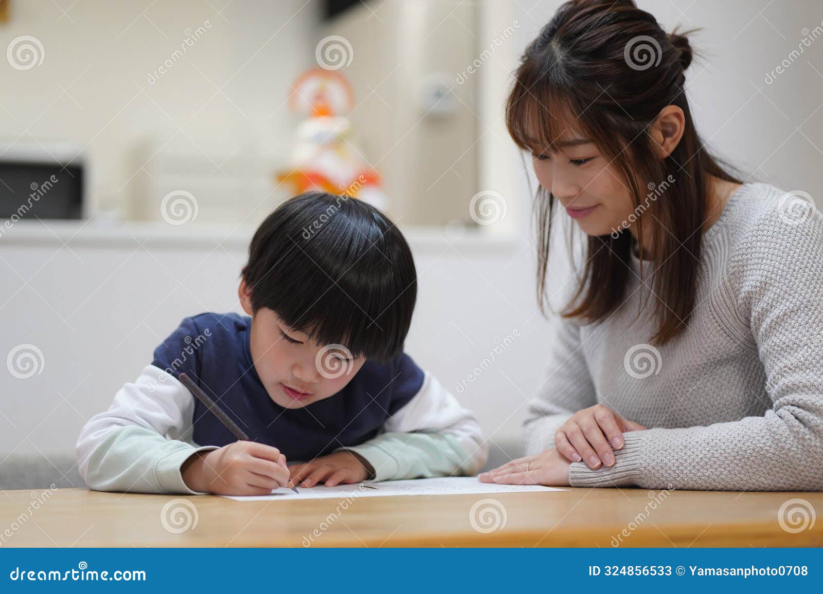 Parents and Children Studying Stock Image - Image of writing, childcare ...