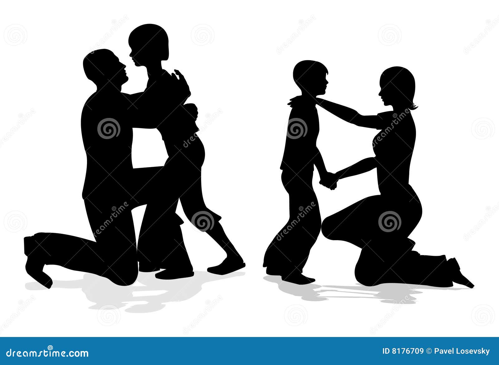 Parents with Children Talking Stock Illustration - Illustration of ...