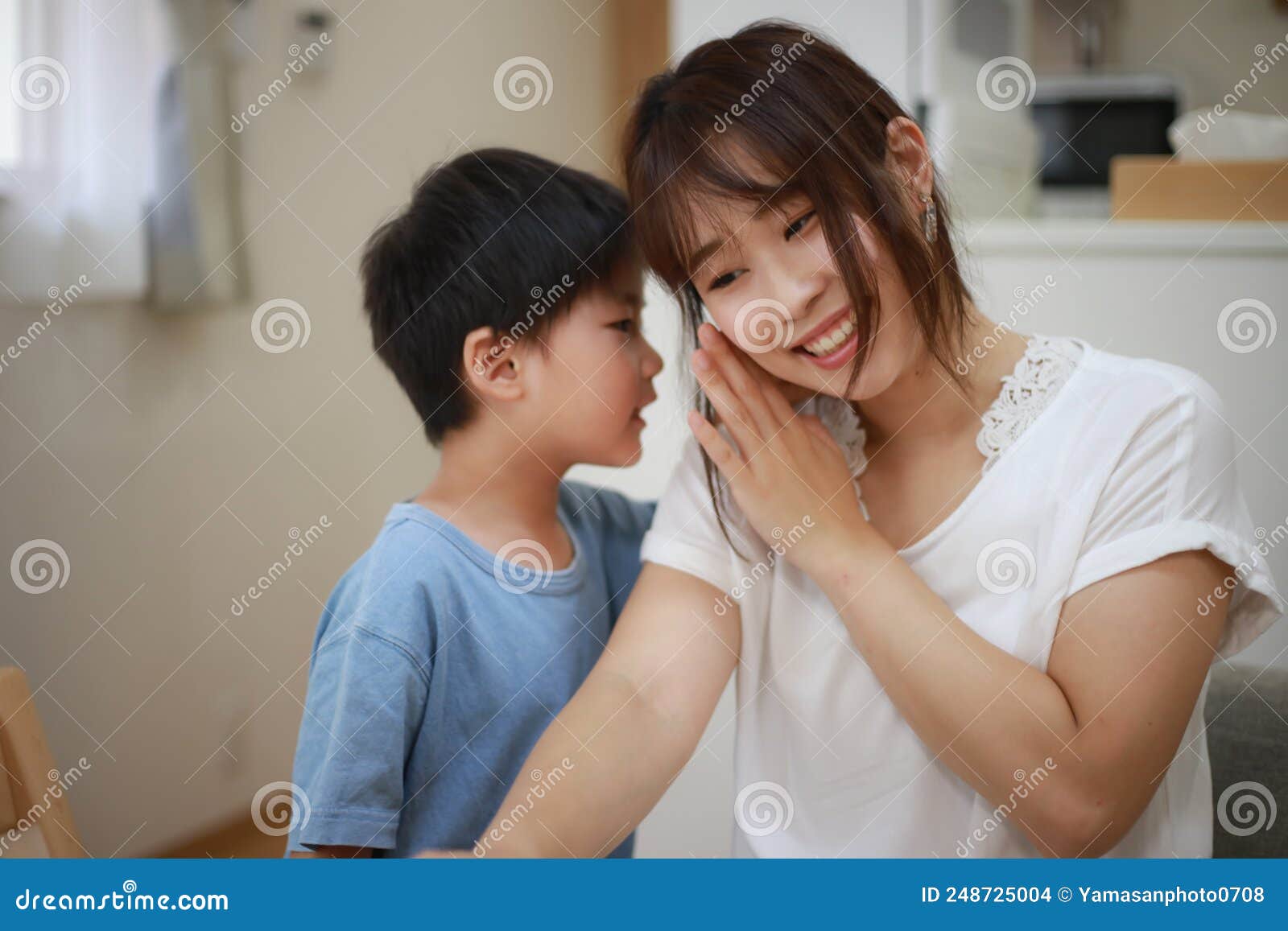 Parents and Children Talking Secretly Stock Photo - Image of bright ...