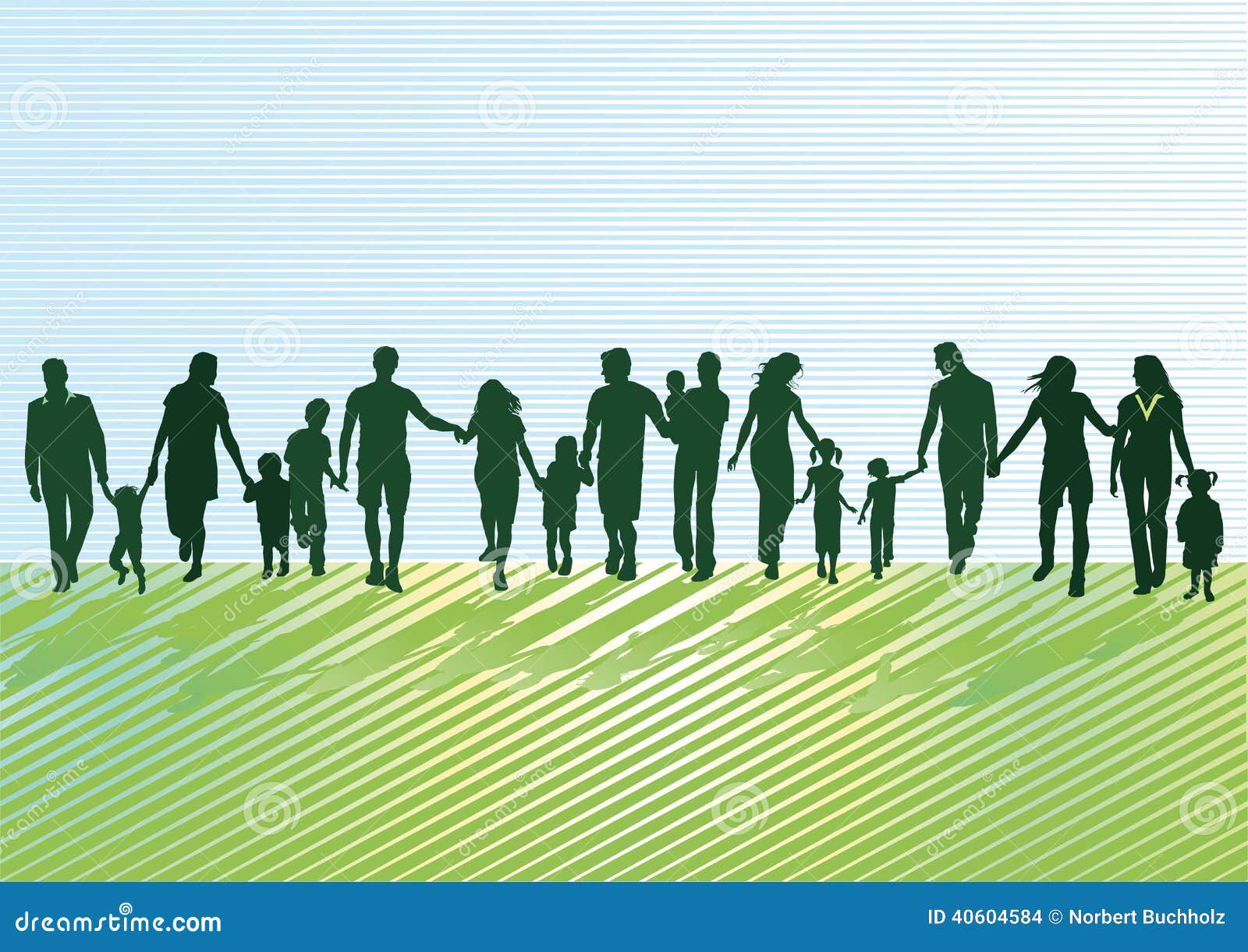 Parents with Children and Young People Stock Vector - Illustration of ...