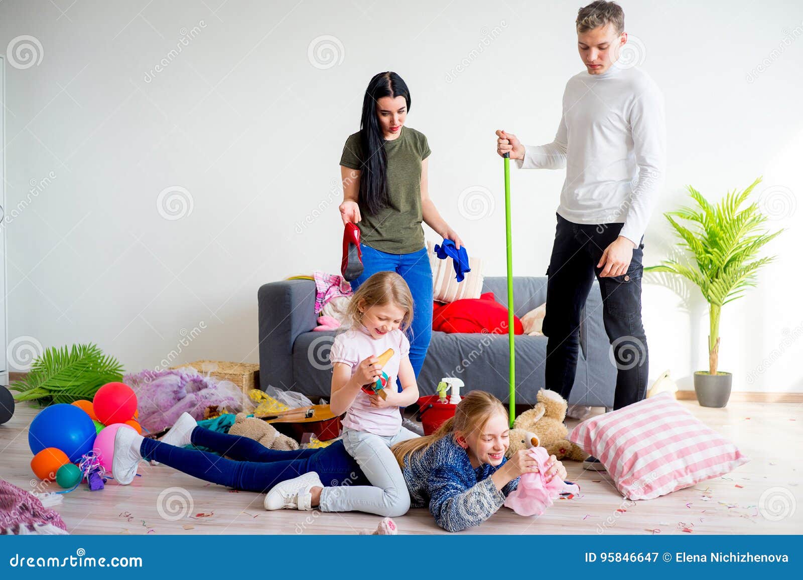 Parents cleaning up stock image. Image of carpet, fight - 95846647