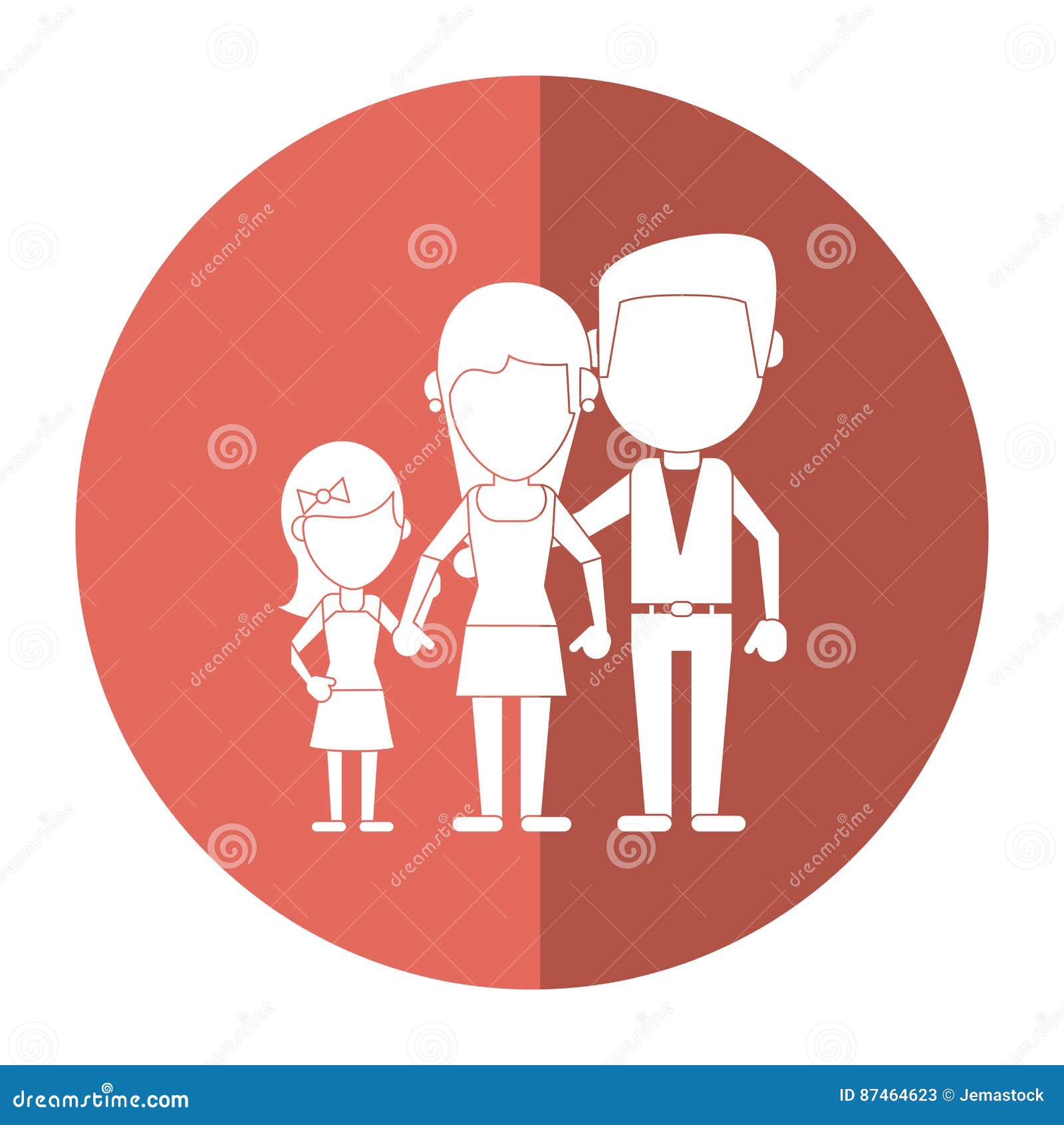 Parents with Daughter Family Shadow Stock Vector - Illustration of ...