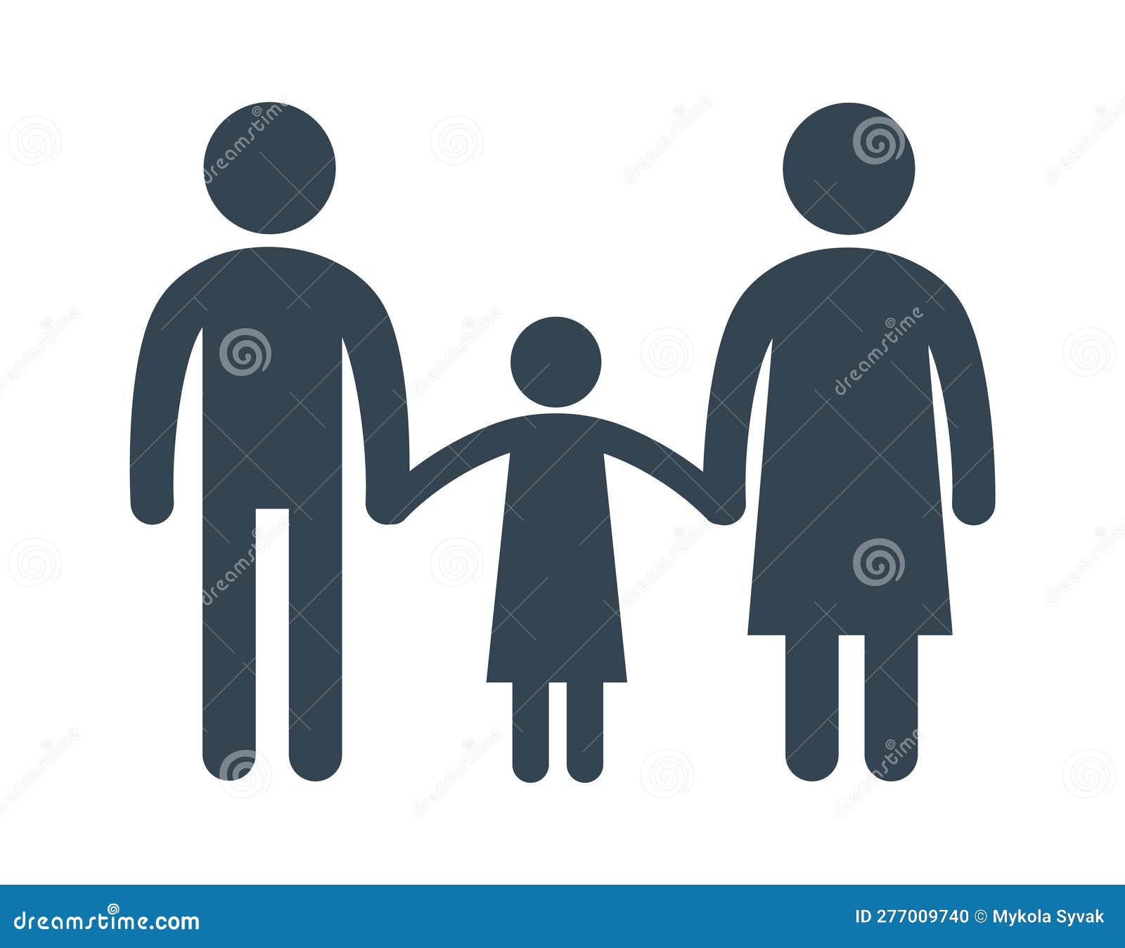 Parents with Daughter Icon stock vector. Illustration of parent - 277009740