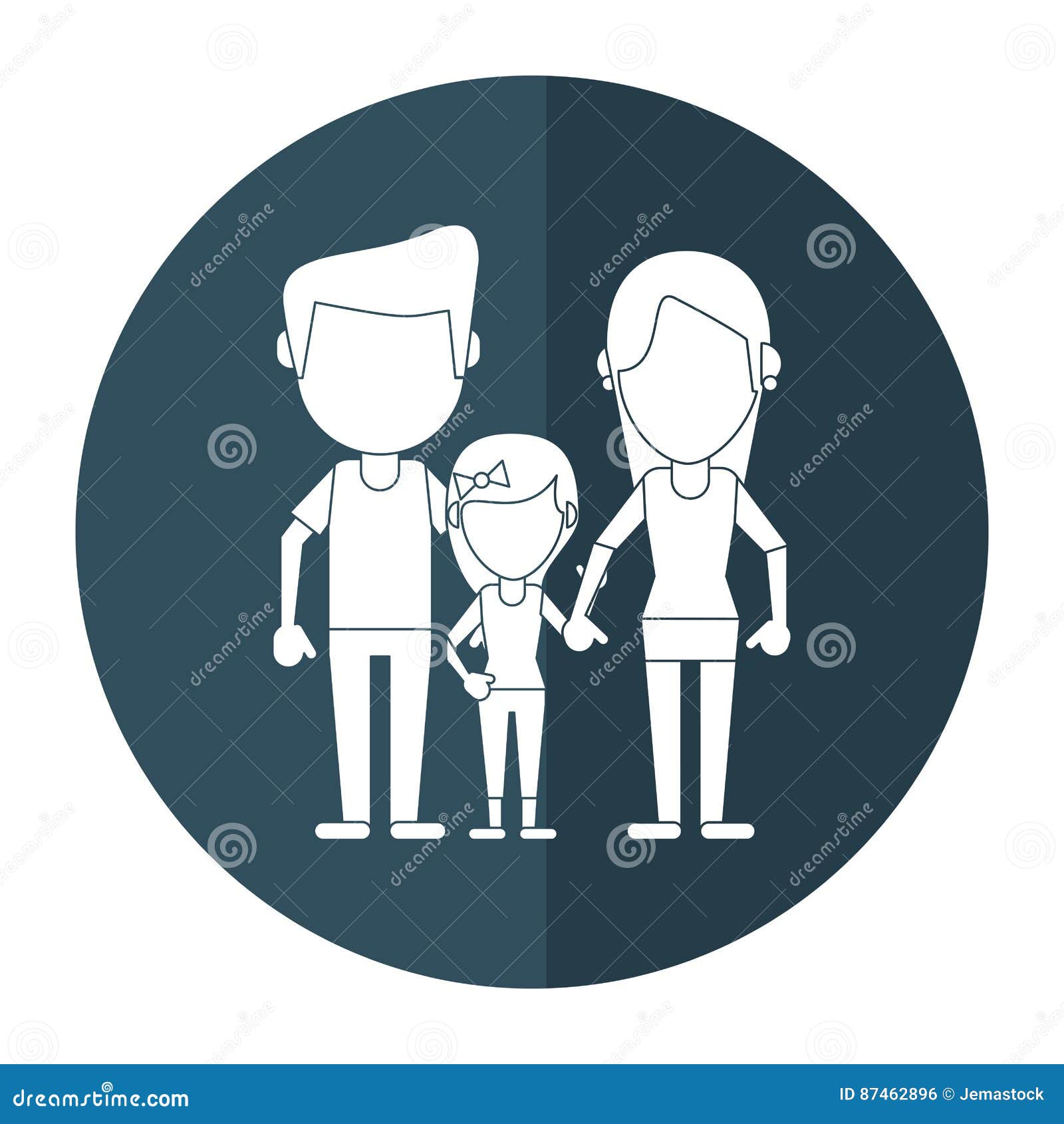 Parents with Daugther Family Shadow Stock Vector - Illustration of ...